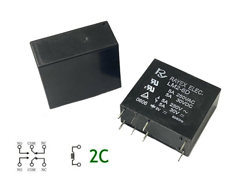 DC6V 5A 2C繼電器(LM2-6D)