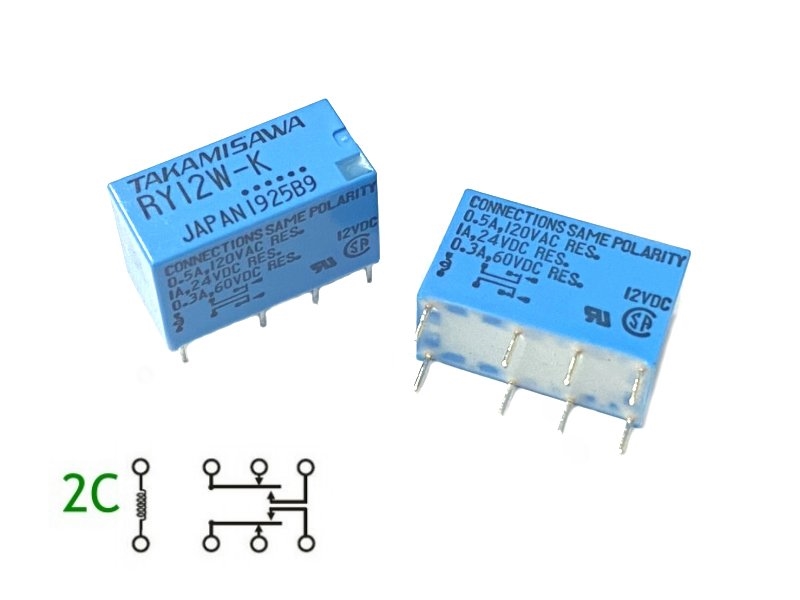 日製DC12V 0.5A 2C繼電器(RY12W-K )